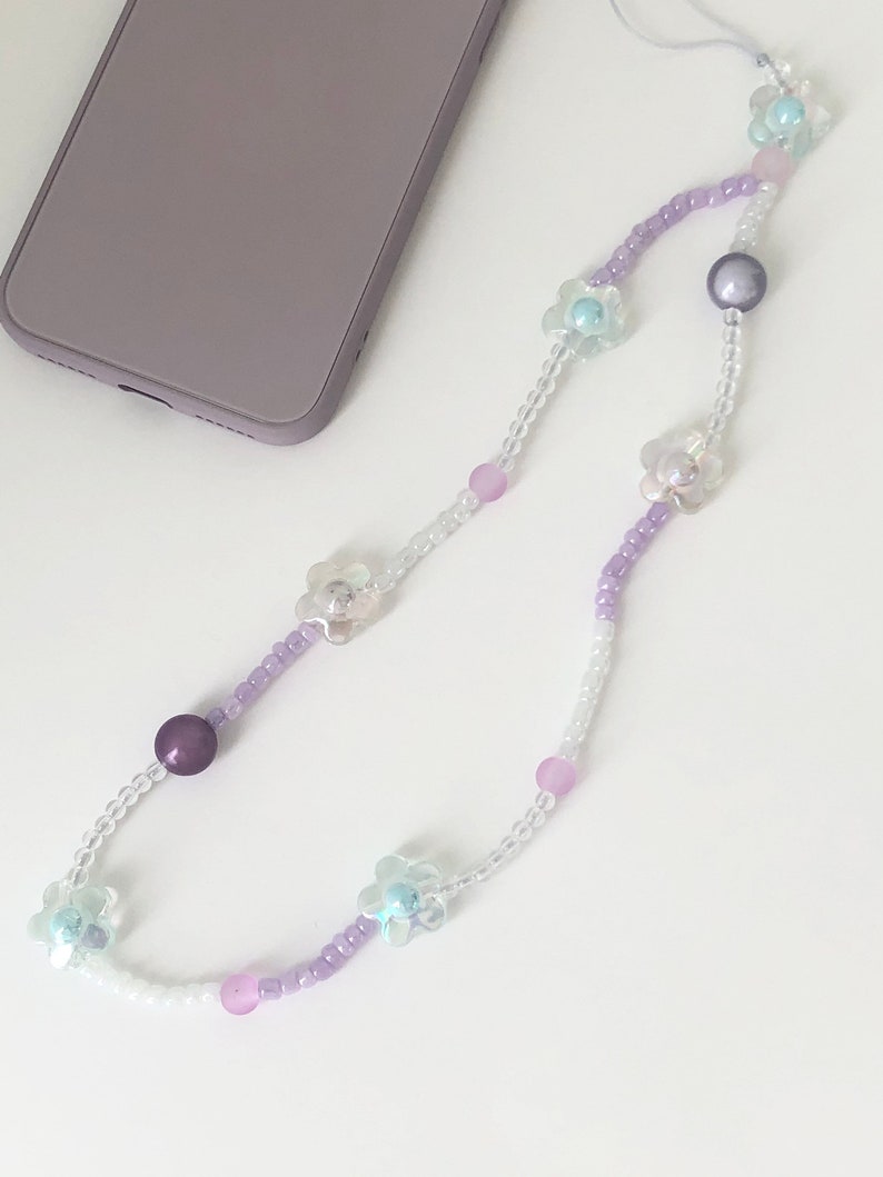 Phone Charm Pastel Phone Charm Pink Beaded Phone Strap - Etsy