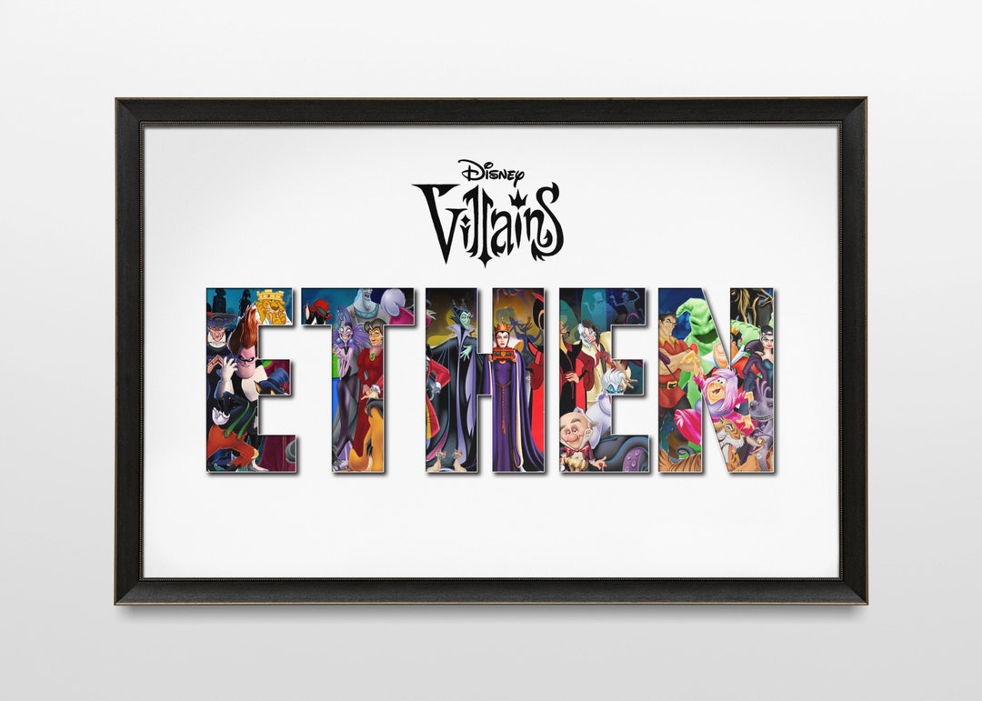Personalized Disney Villains Word Art - Custom Name & Message - Unique ...