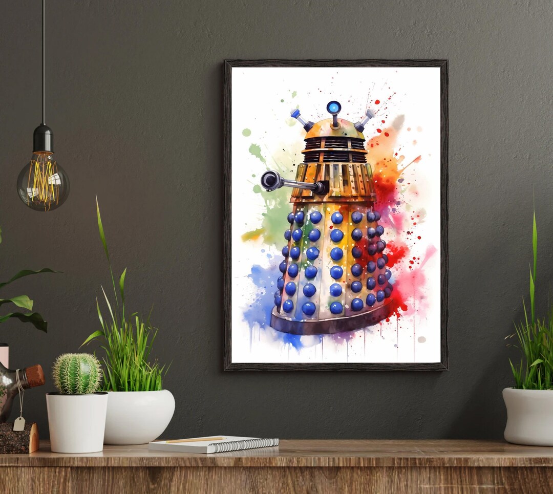 Vivid Watercolor Doctor Who Dalek / Tardis Fine Art Print | Sci-fi Wall ...
