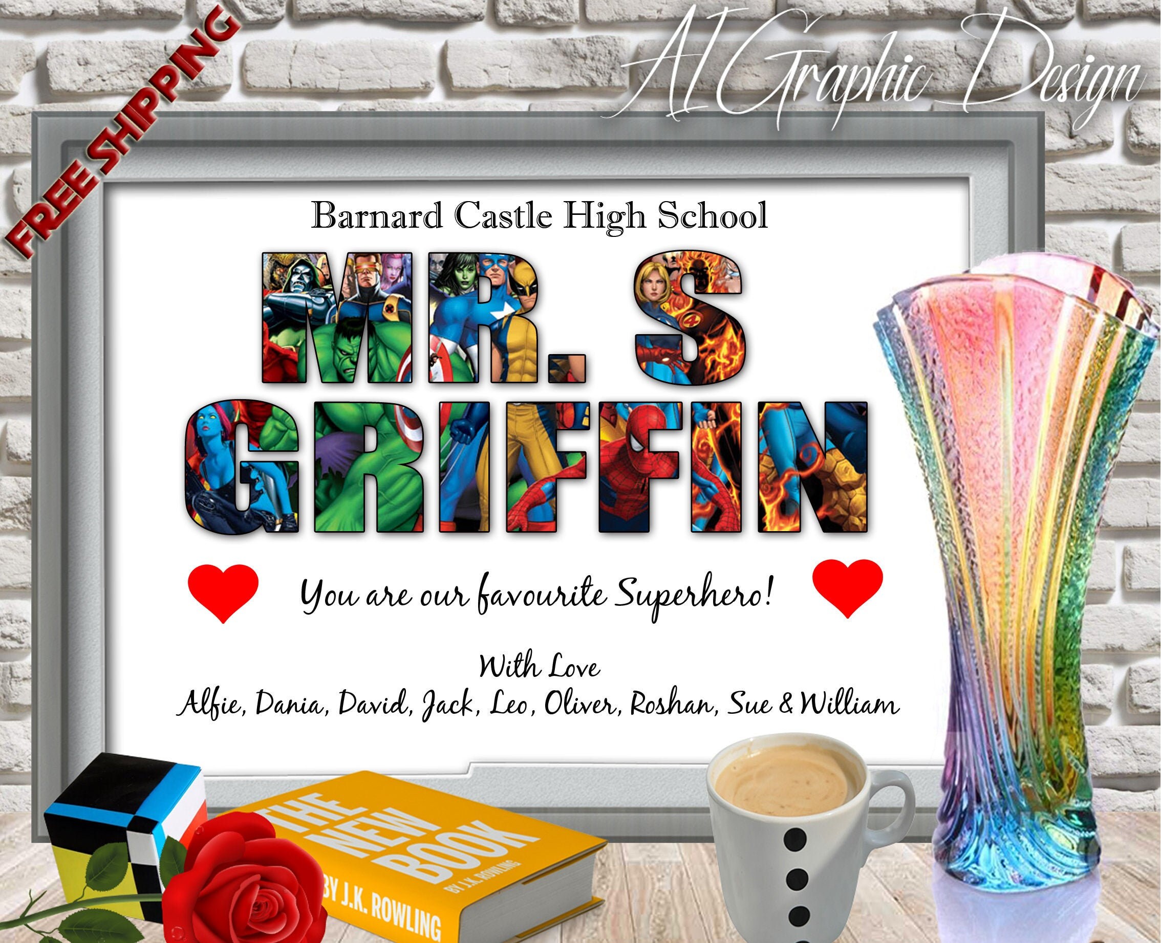 Personalised Graduation Congratulations Print Marvel - Etsy UK