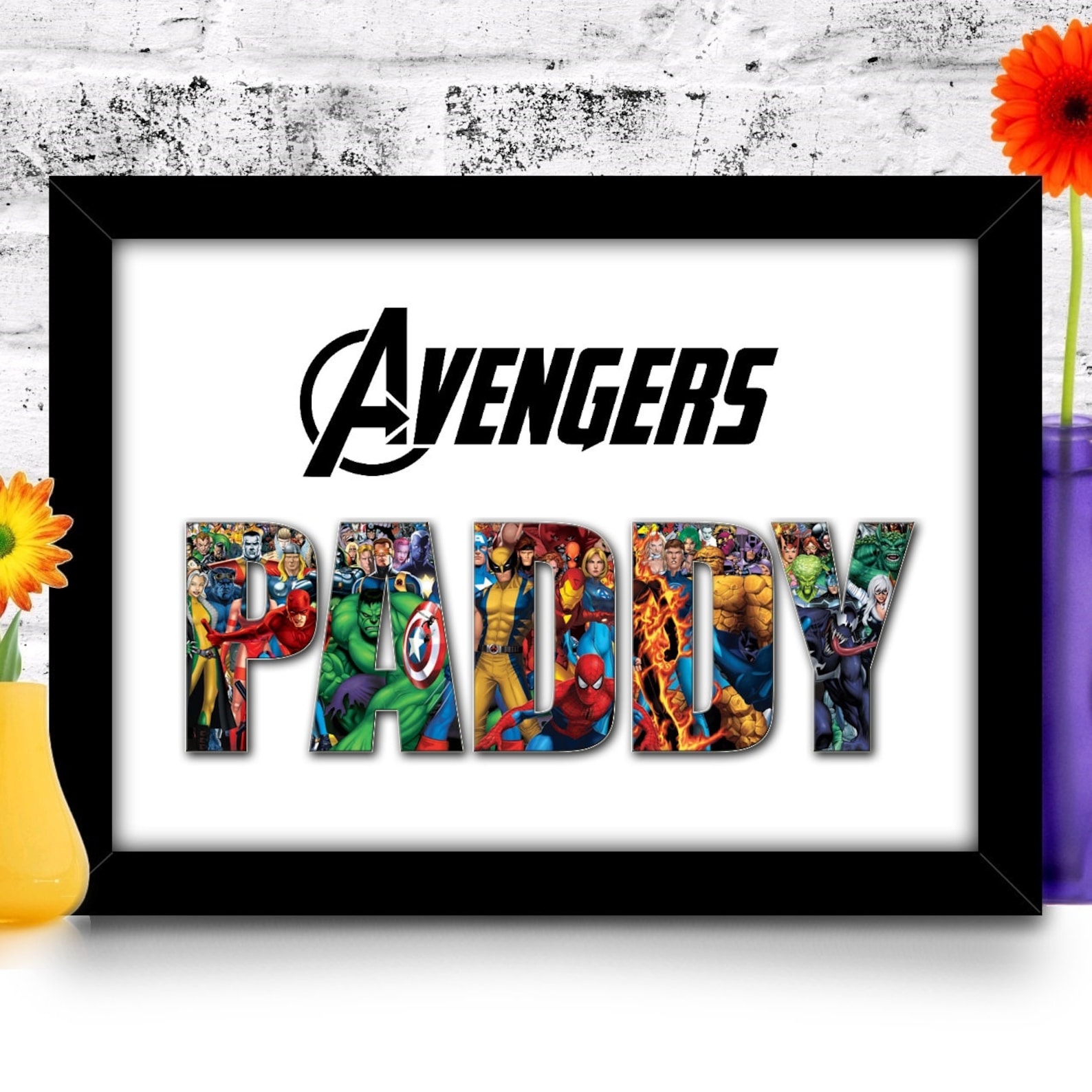 Digital Delivery ONLY Personalised Marvel Word Art Print Gift | Etsy
