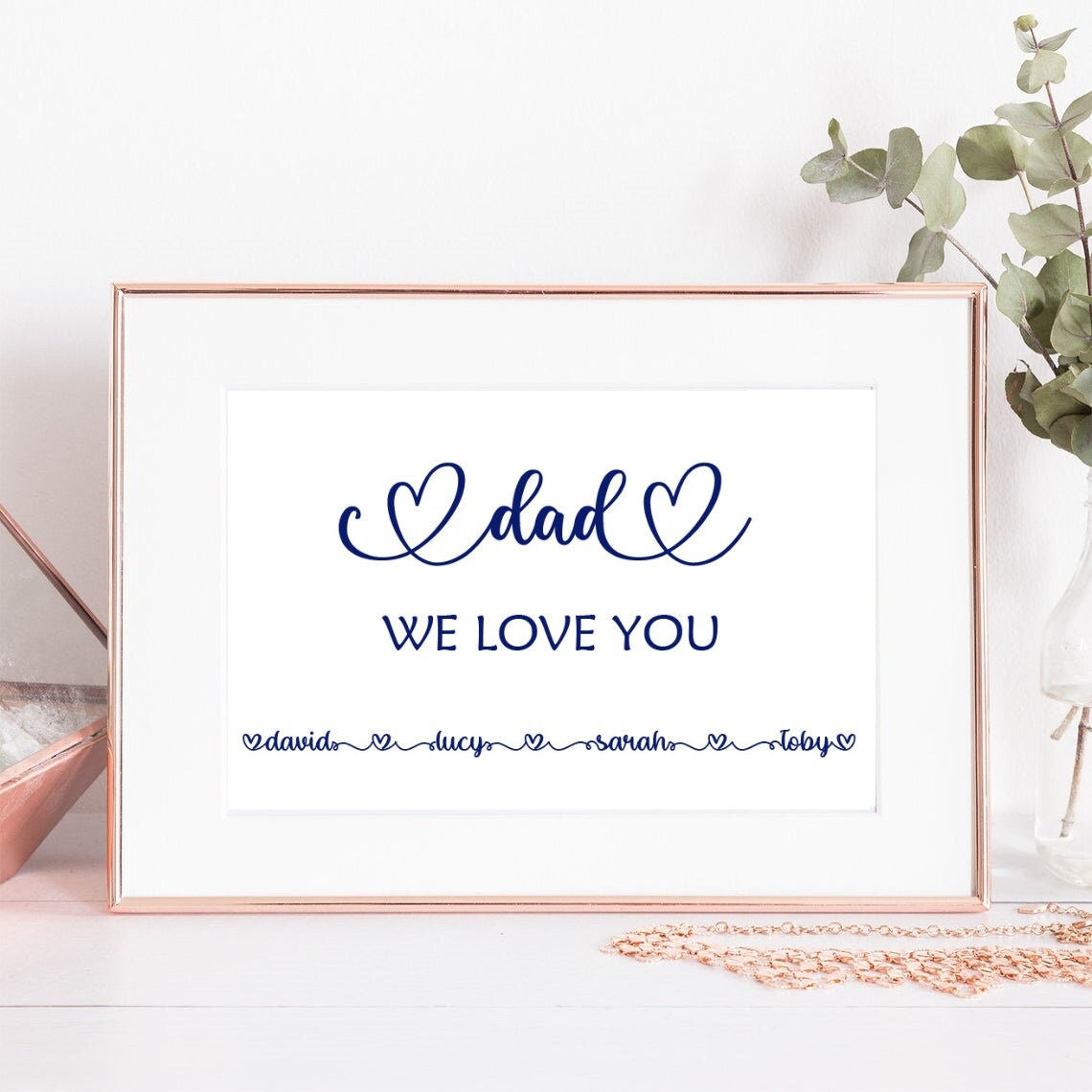 Personalised Lovely Typography Gift for Daddy Dad Birthday | Etsy