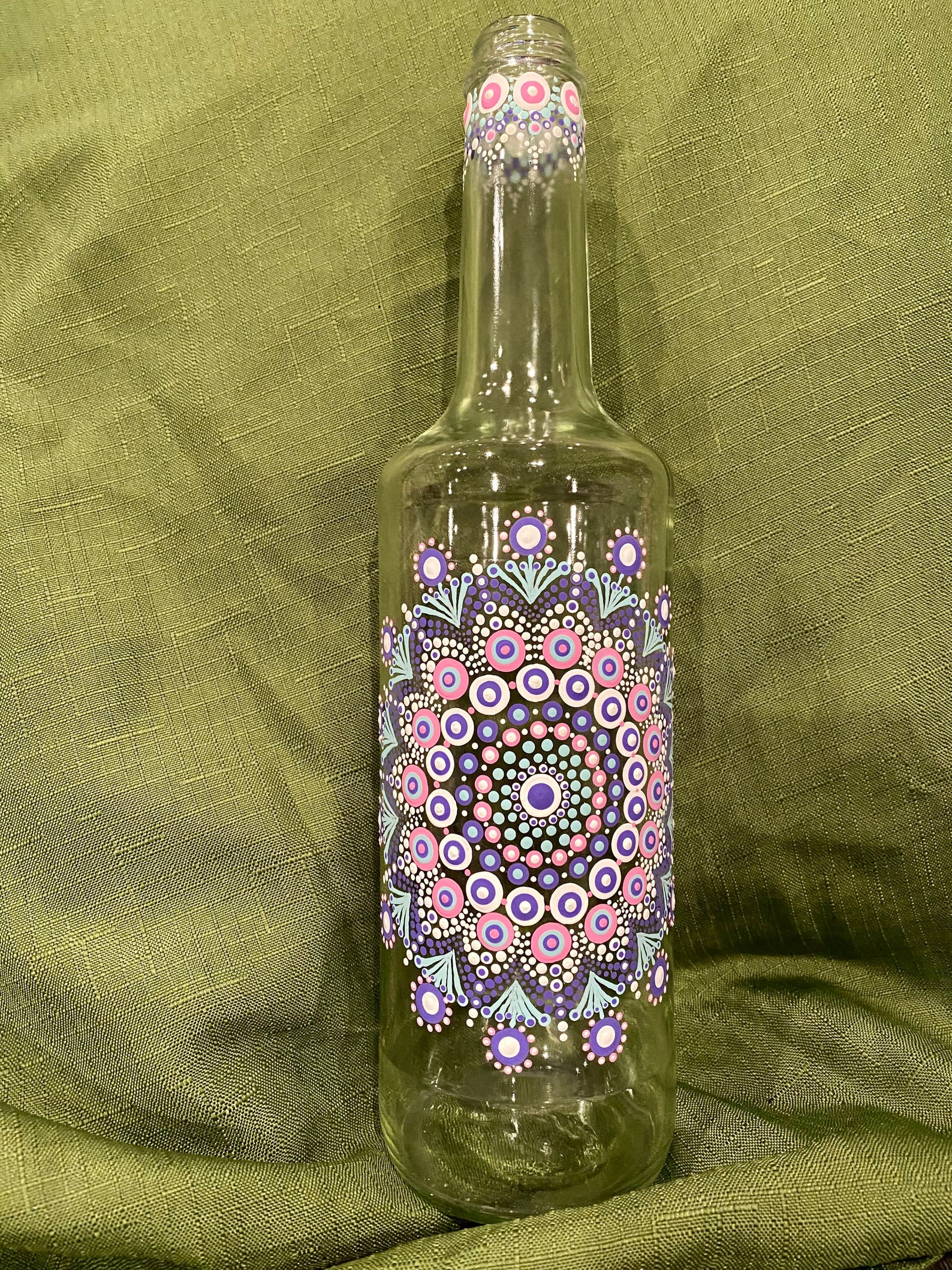 Mandala Spring Flowers Bottle - Etsy