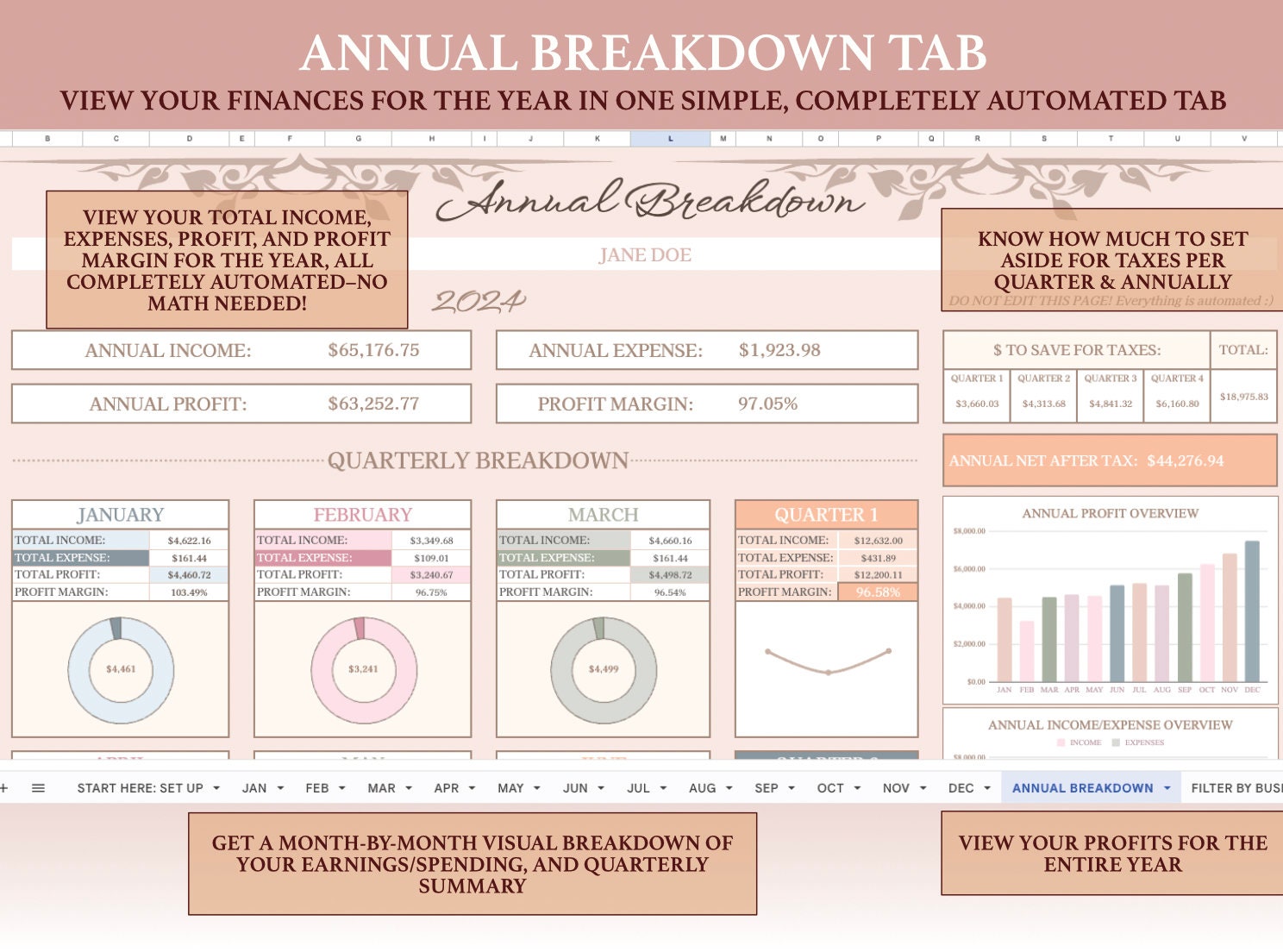 Multiple Income Tracker, Google Sheets Bookkeeping, Income and Expense ...