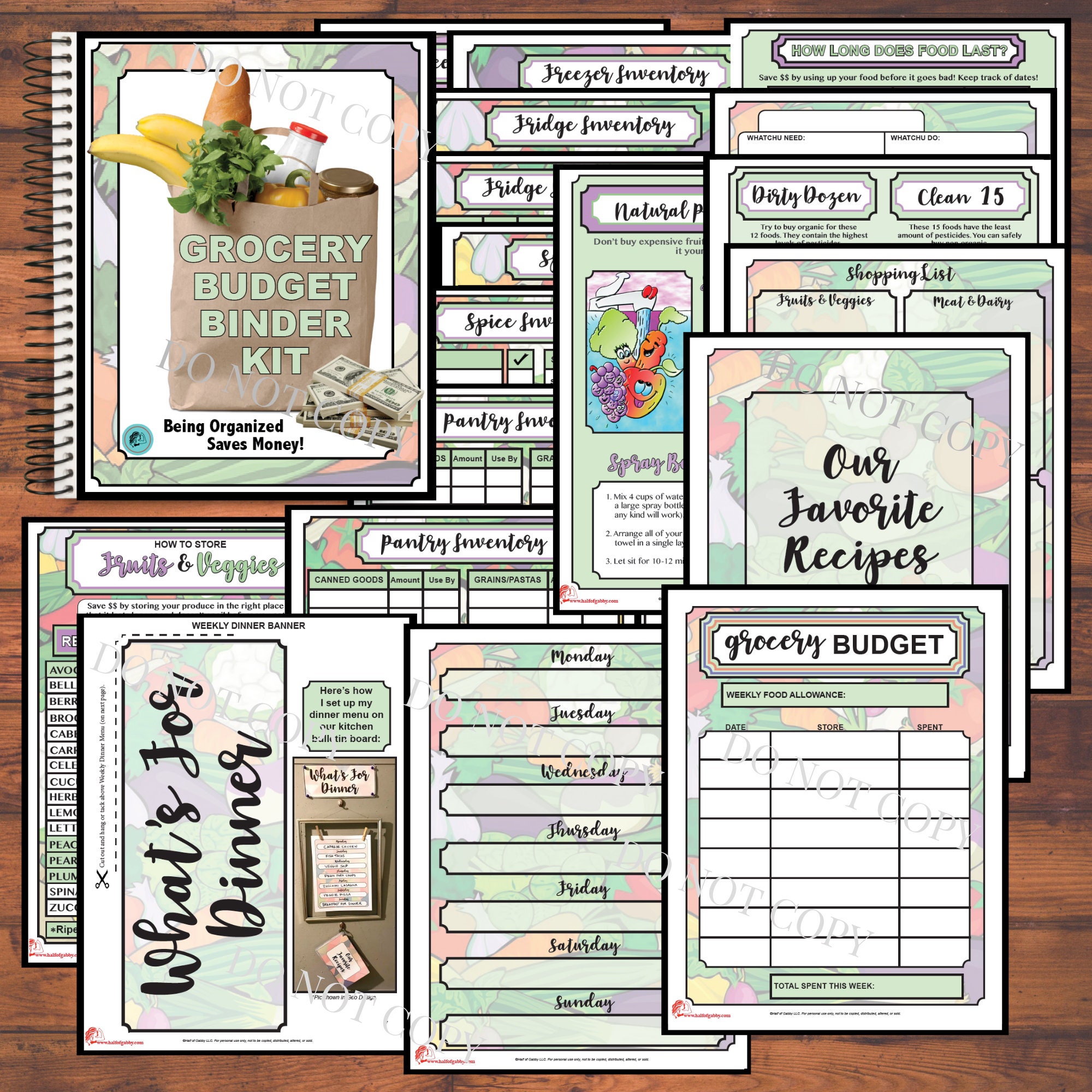 Grocery Budget Binder Kit VEGGIE Design Budget Kit Budget Printable ...