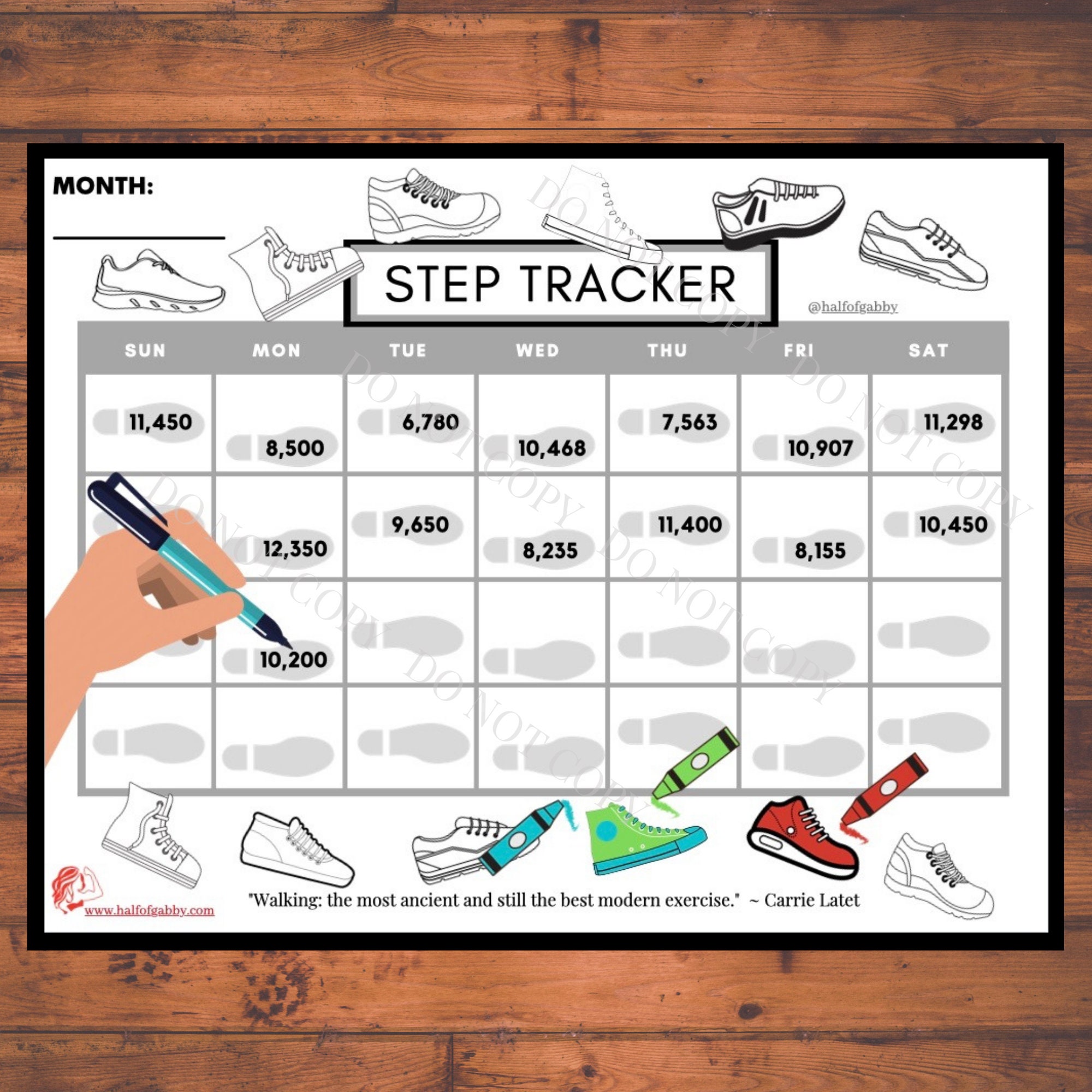 Step Tracker Monthly Step Tracker Step Journal Step Log Step Tracker ...