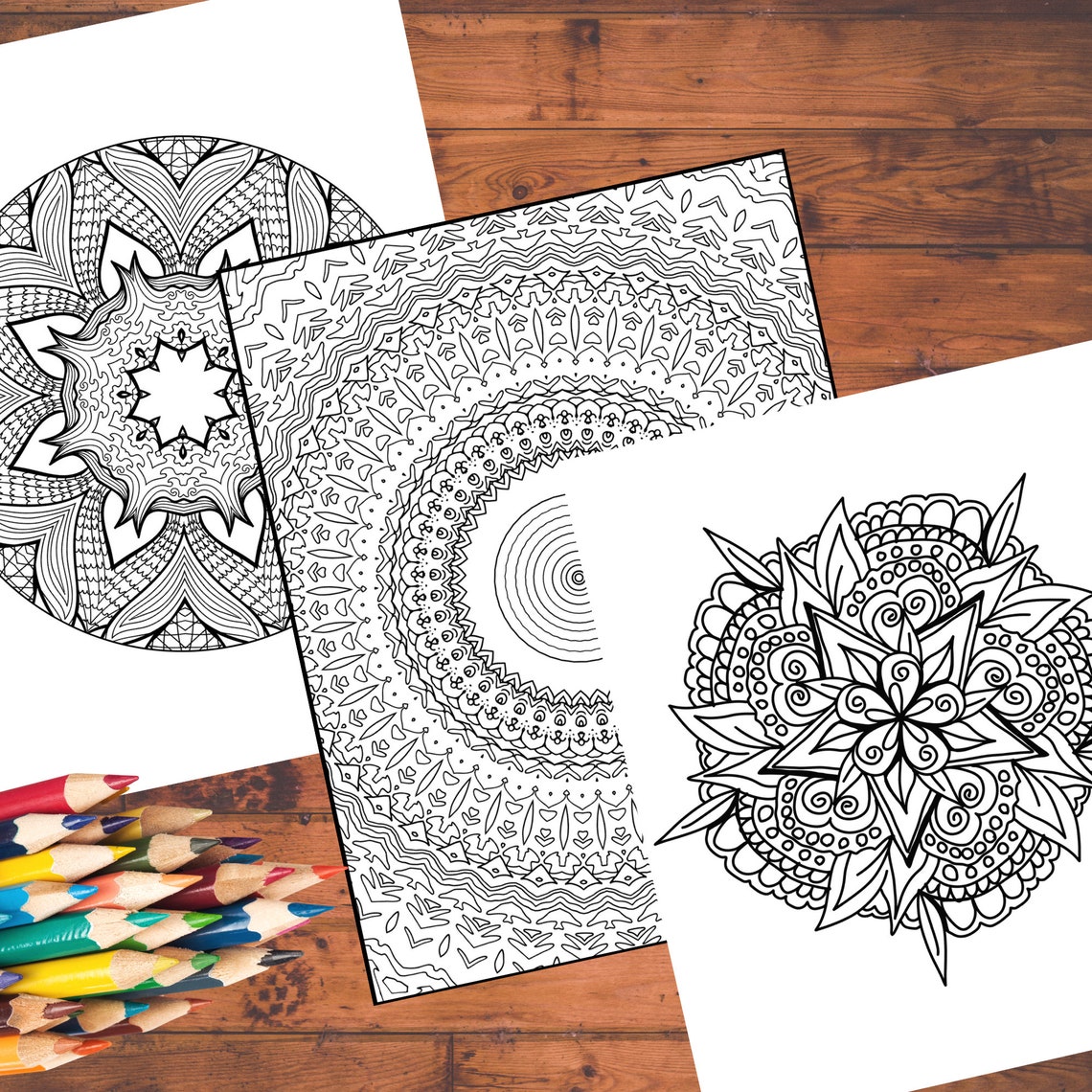 Adult Coloring Book for Stress MANDALAS Adult Coloring - Etsy