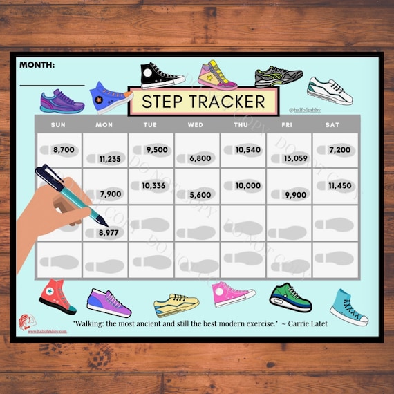 Step Tracker Monthly Step Tracker Step Journal Step Log - Etsy