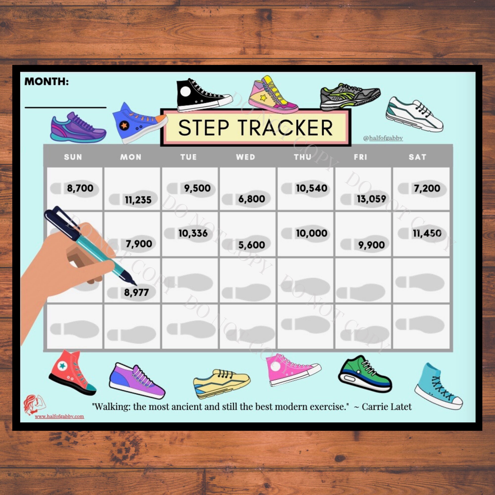 Step Tracker Monthly Step Tracker Step Journal Step Log Step Tracker ...