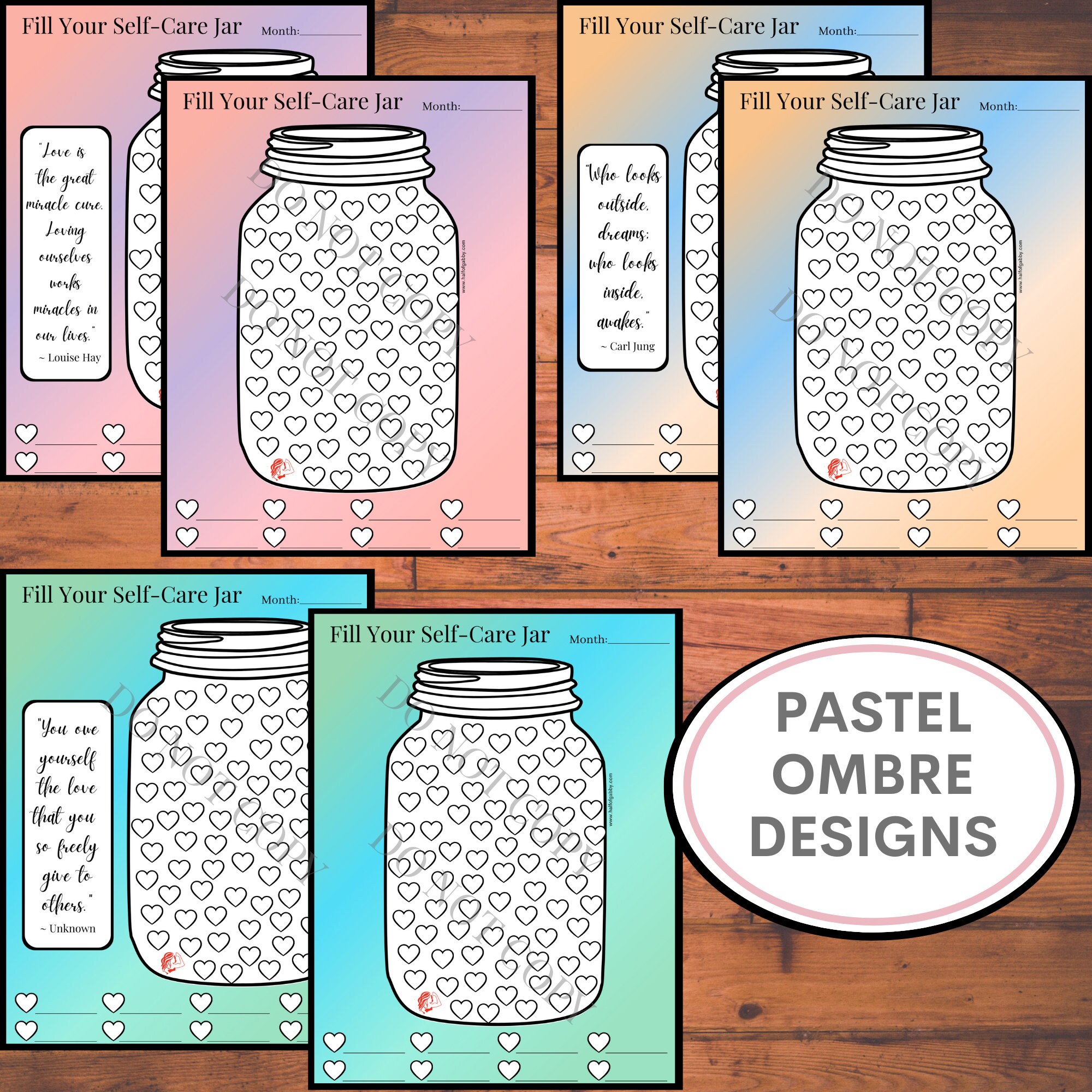 Self-care Jar Self-care Worksheets Self Care Printable Self-care ...