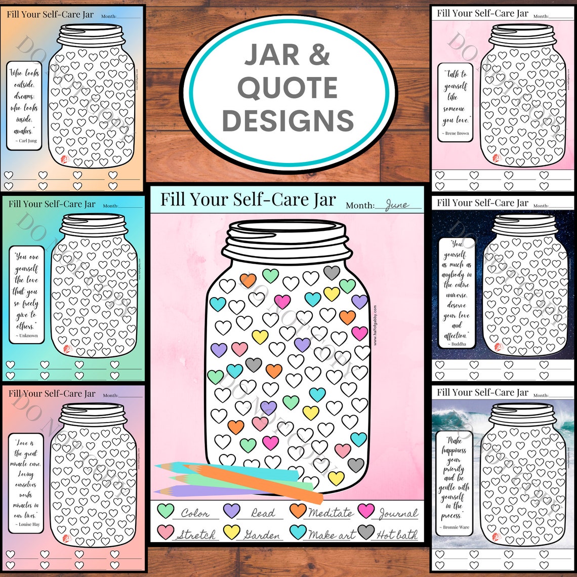 Self-care Jar Self-care Worksheets Self Care Printable Self-care ...