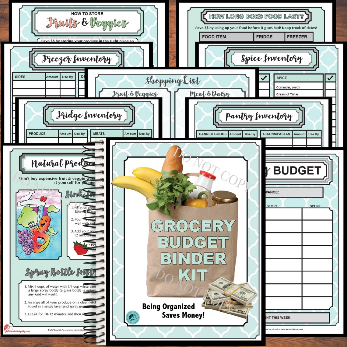 Grocery Budget Binder Kit TEAL Design Budget Kit Budget Printable Food ...