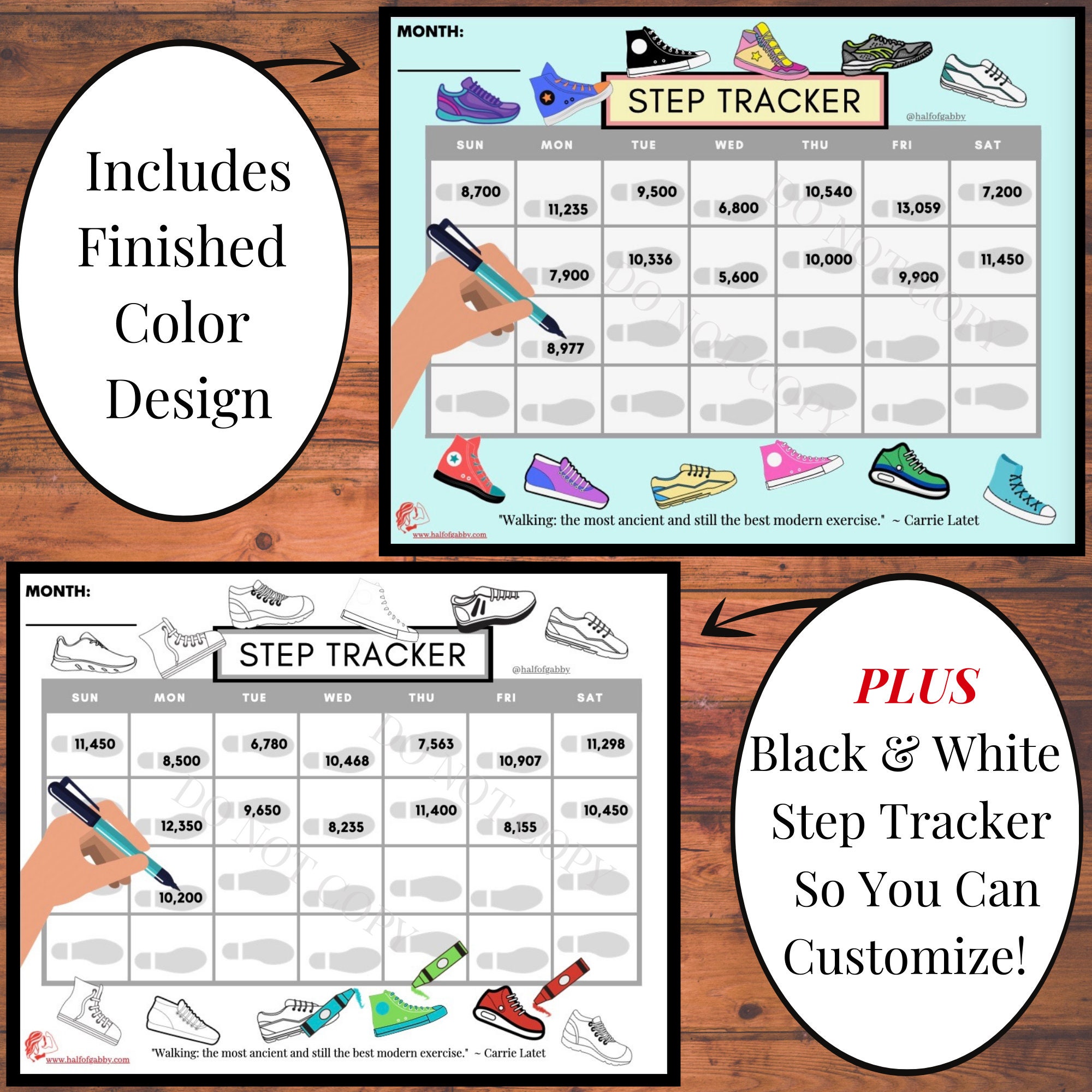 Step Tracker Monthly Step Tracker Step Journal Step Log Step Tracker ...