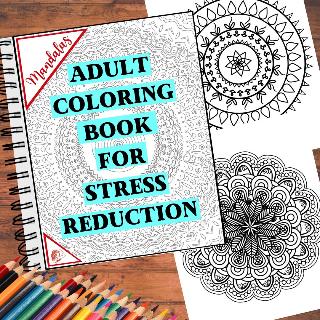 Adult Coloring Book for Stress MANDALAS Adult Coloring - Etsy