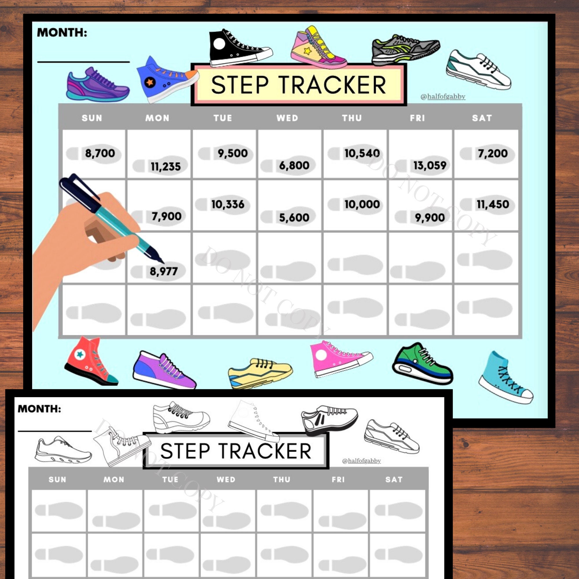 Step Tracker Monthly Step Tracker Step Journal Step Log Step Tracker ...