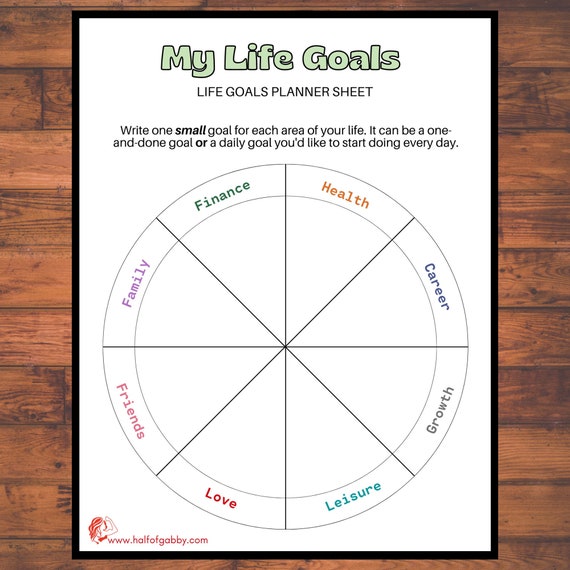 Goal Planner Life Goals Planner Goals Tracker Printable - Etsy