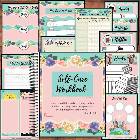 Self Care Workbook Self Care Journal Self Care Worksheet - Etsy