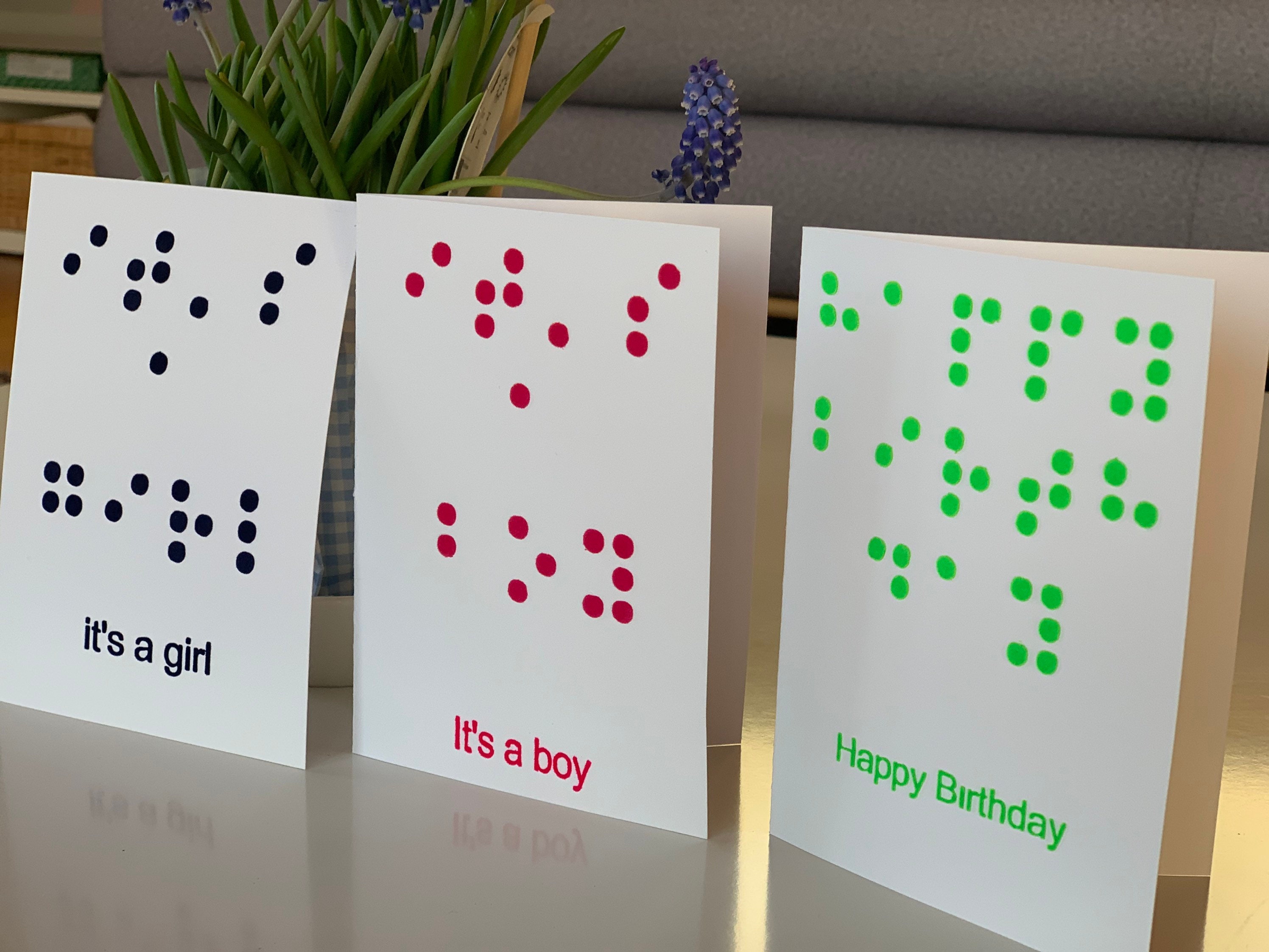 Handmade Greeting Cards in Braille. the Colors Can Be Changed, as Well ...