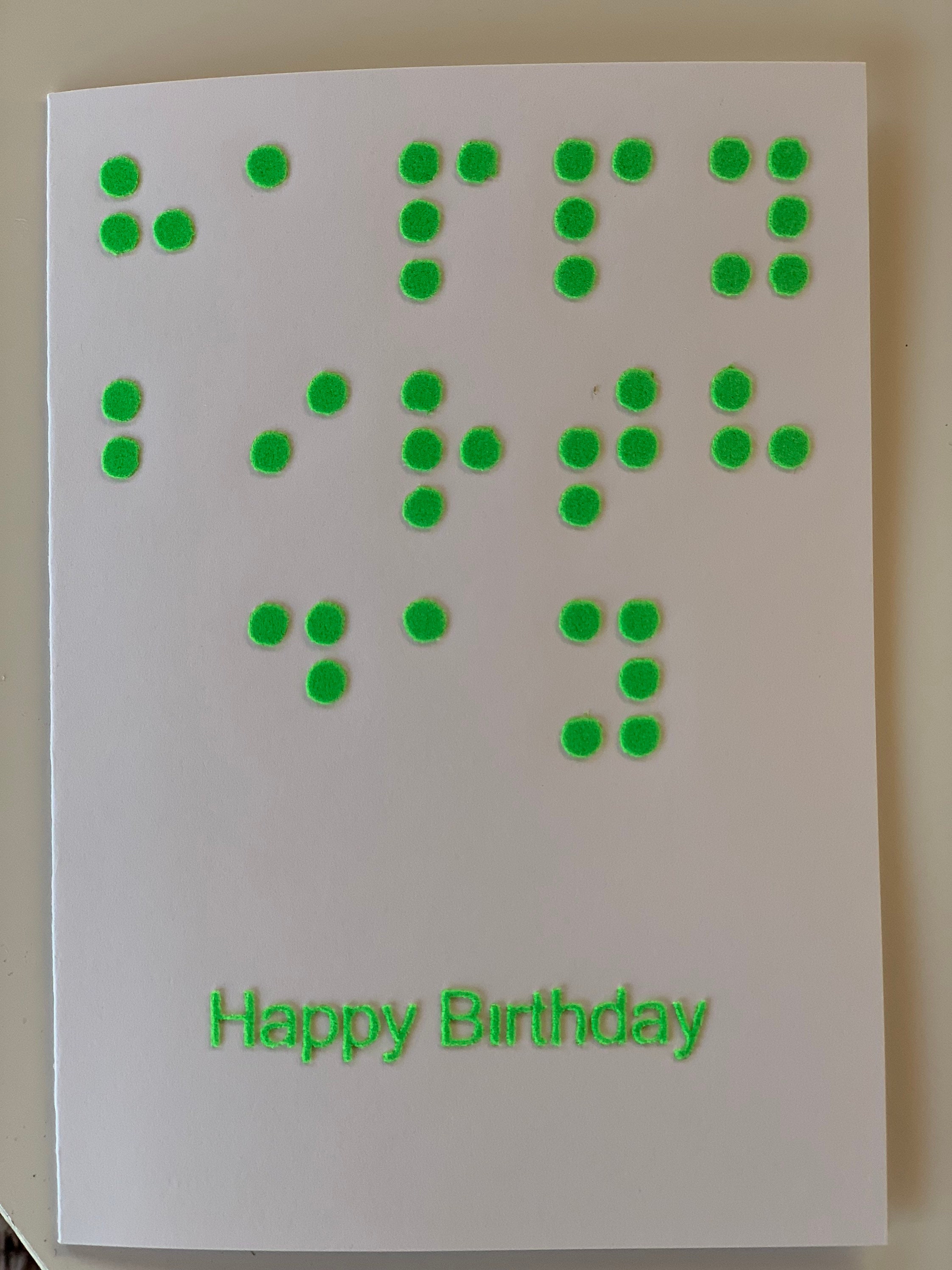 Handmade Greeting Cards in Braille. the Colors Can Be Changed, as Well ...