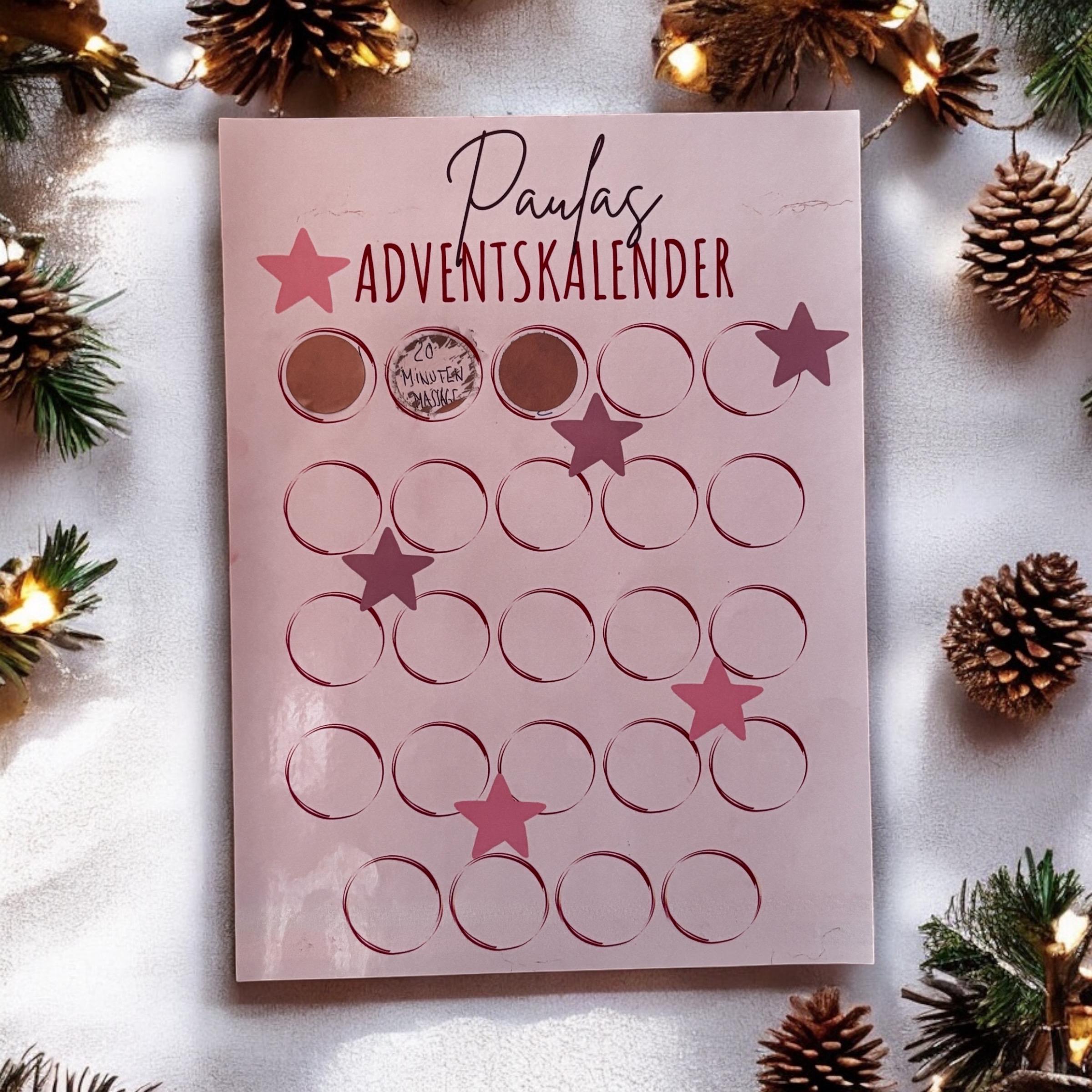 Personalizable Advent Calendar to Write on and Scratch Off. DIY With ...