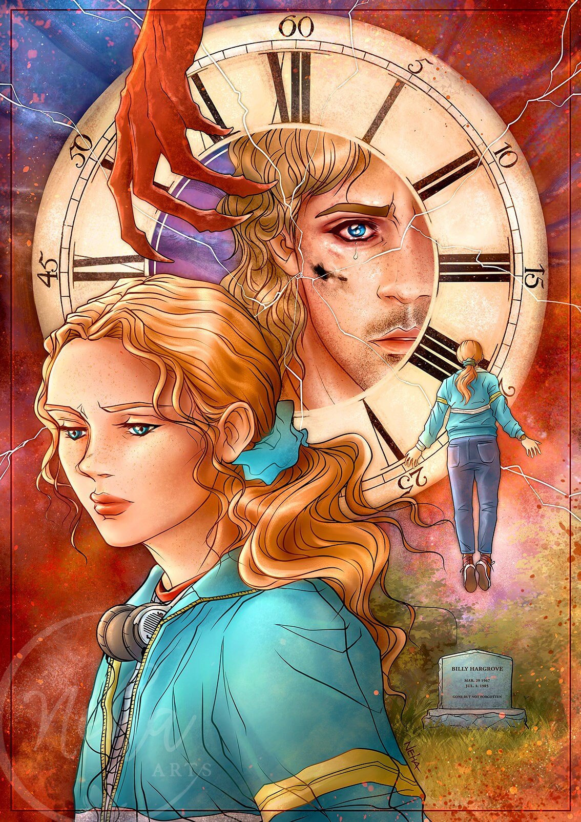 Brothers Stranger Things Fanart Print, Max Mayfield, Billy Hargrove ...