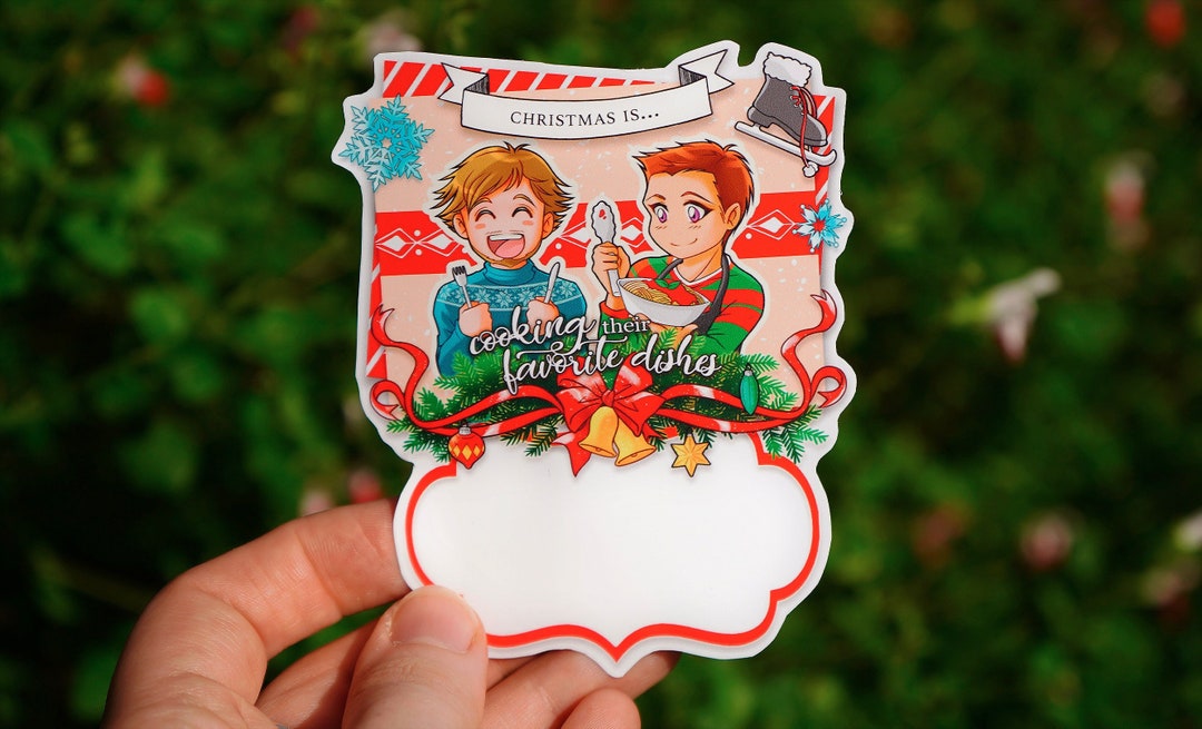 Yuuri on Ice Emilmike Christmas Sticker Greeting Card Emil Nekola ...