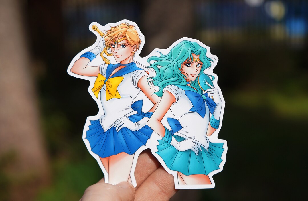 Sailor Uranus and Sailor Neptune - Sticker, Sailor Moon, Lgbtq, Haruka ...