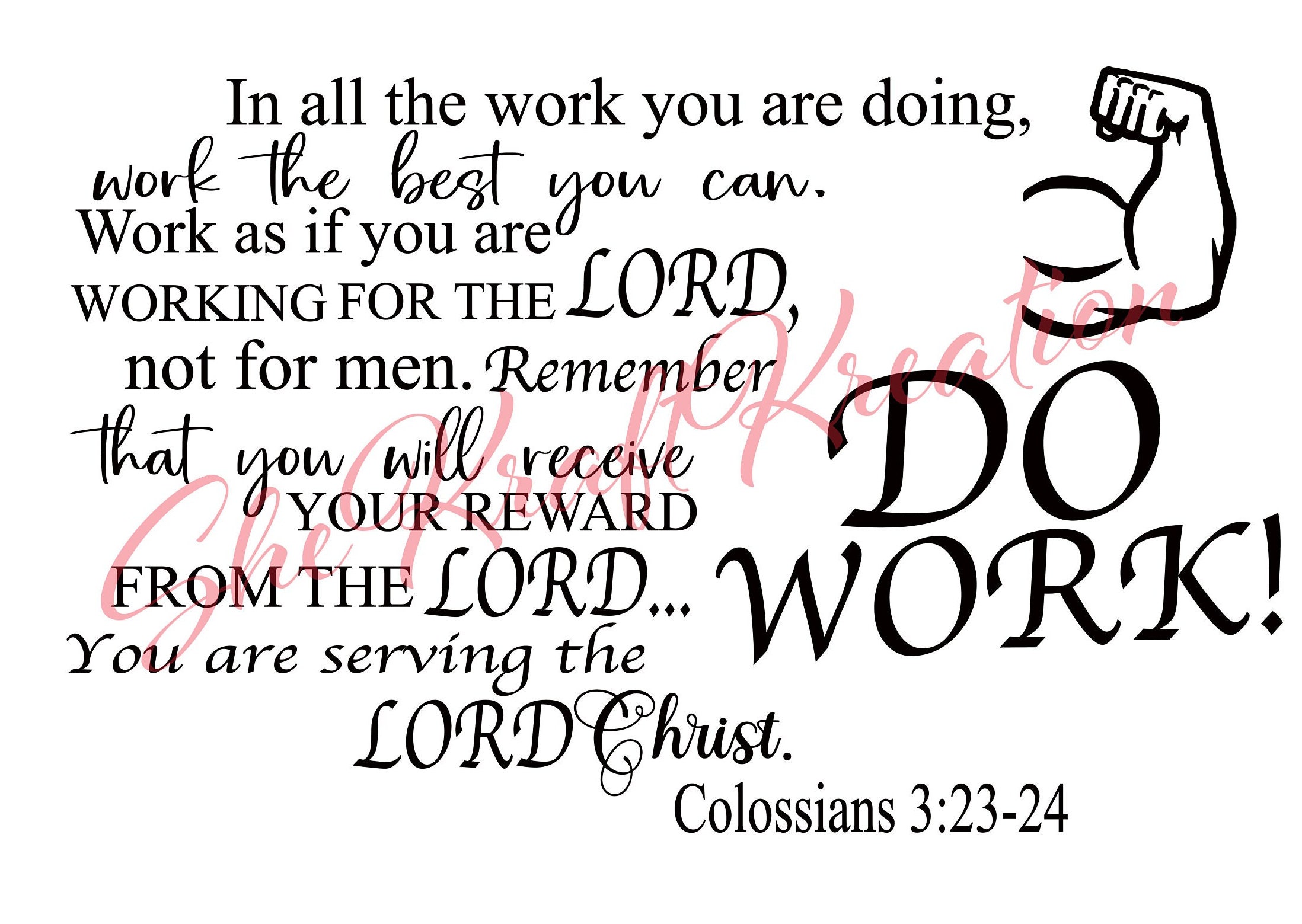 Colossians 3:23-24 Do Work Svg & Png - Etsy