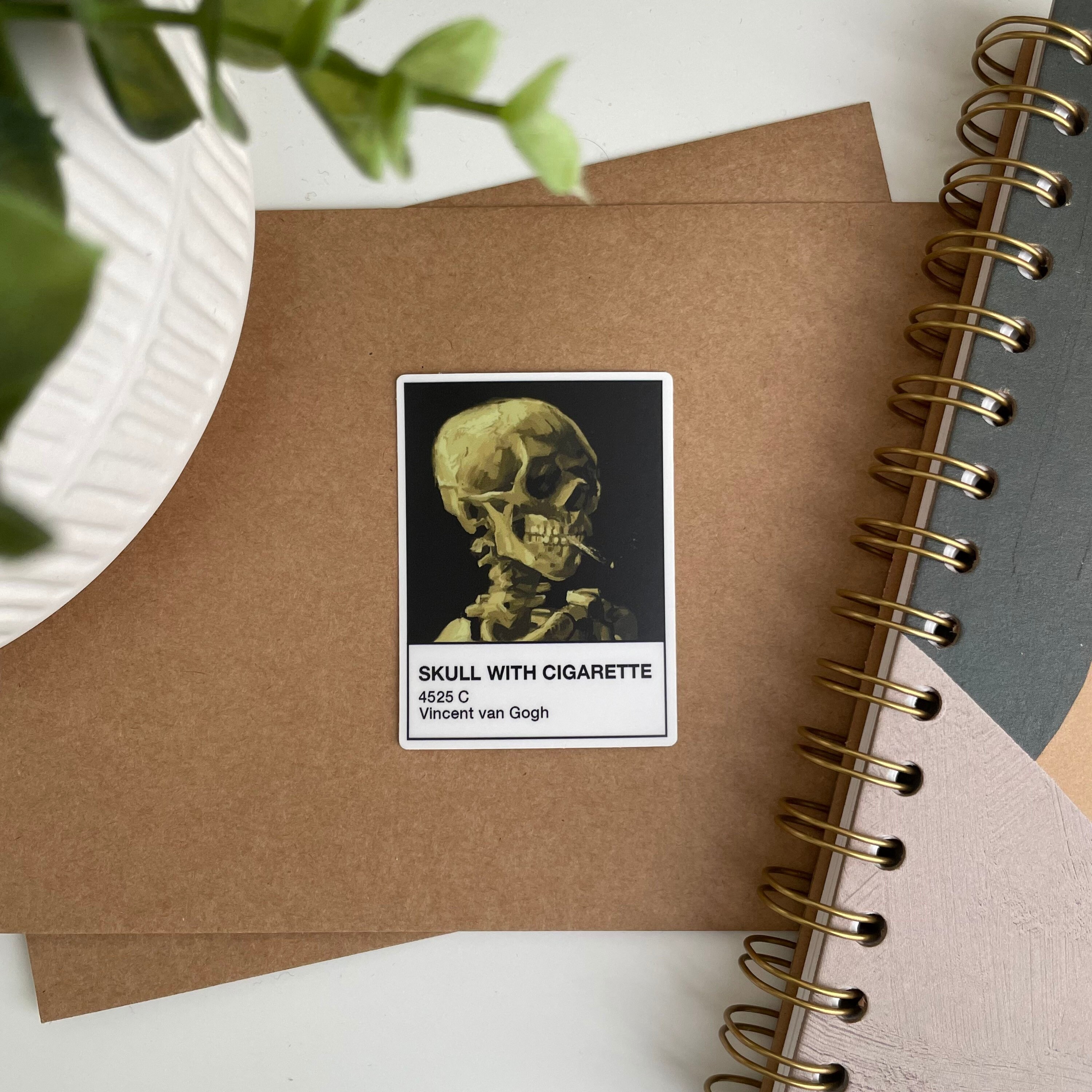 Van Gogh Skull With Cigarette Planner/laptop Sticker Matte - Etsy Canada