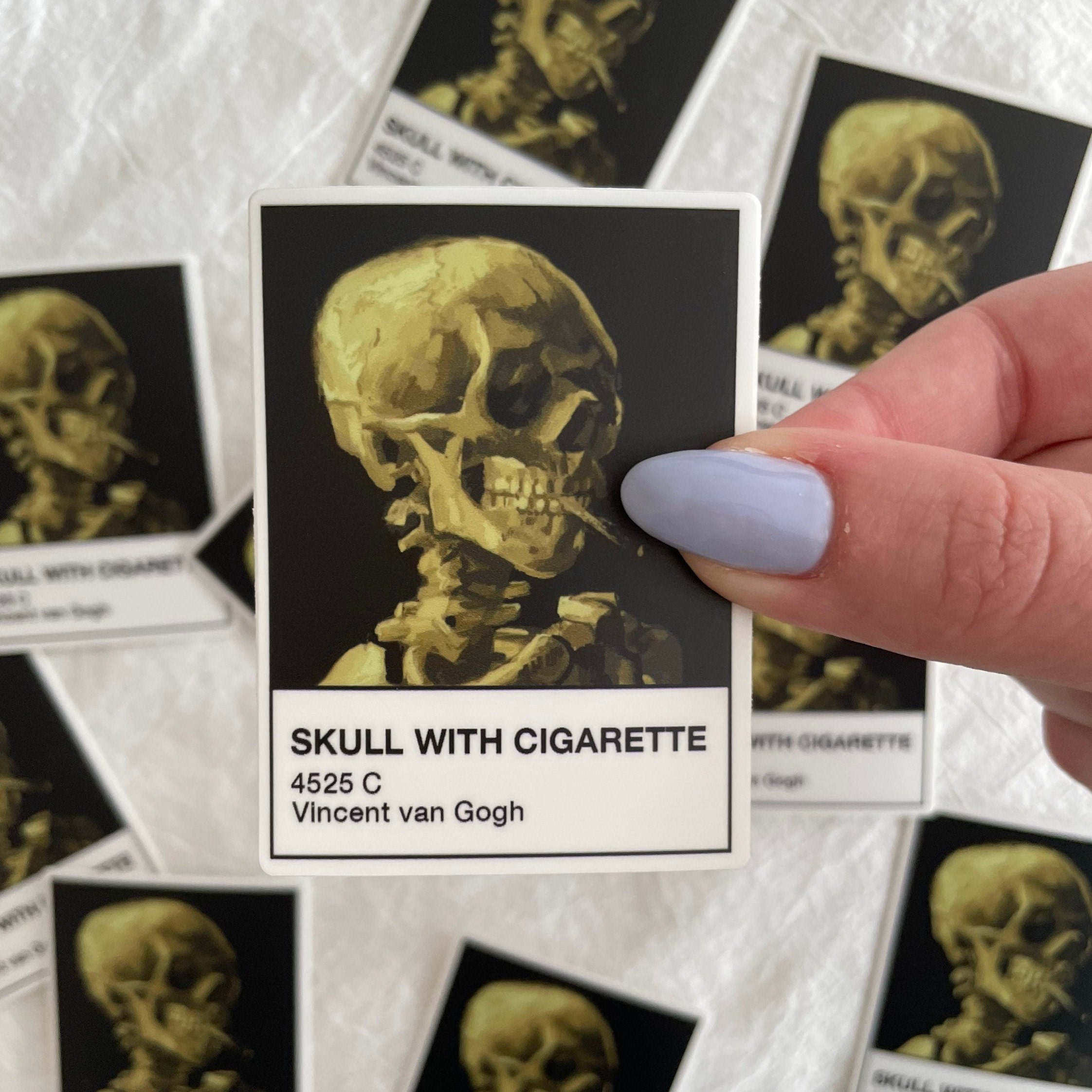 Van Gogh Skull With Cigarette Planner/laptop Sticker Matte - Etsy Canada