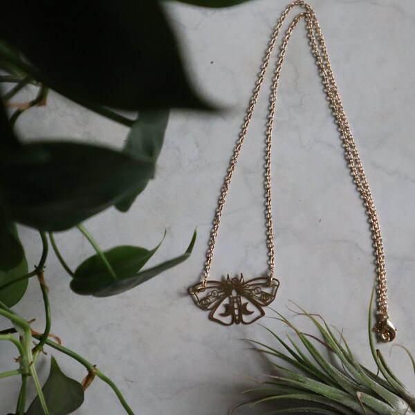Moth Necklace - Etsy