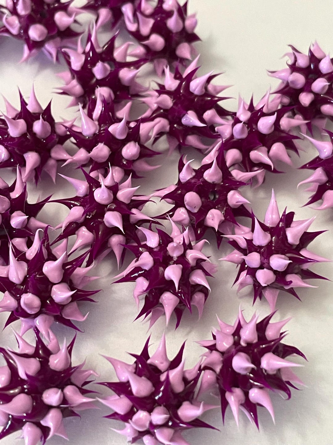 10-piece Set 10mm Purple and Light Purple Rubber Spike Beads, Silicone ...