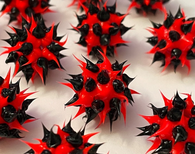 Qty 5 Piece Red/black 18mm Rubber Spike Beadssilicone Spike - Etsy