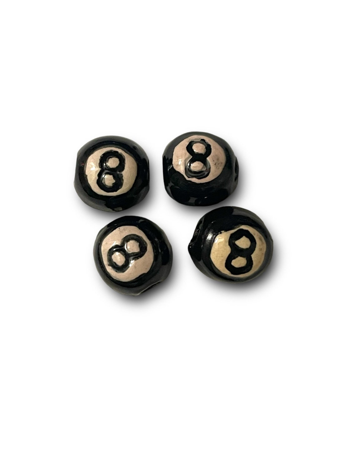10mm: 8-ball Beads, Peruvian Ceramic Beads, Ceramic 8 Ball Beads, Pool ...