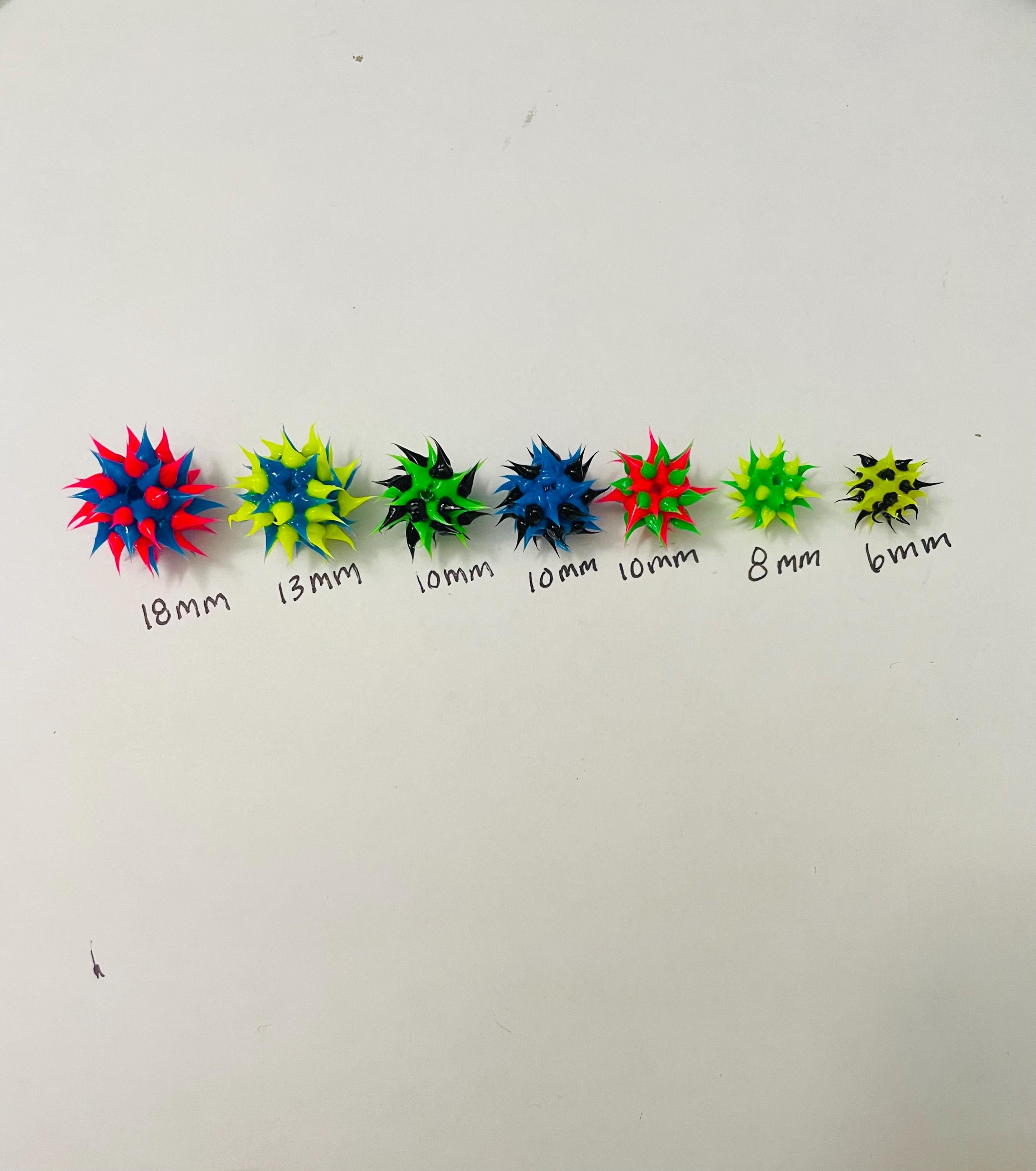 10-piece Set 10mm Blue and Black Rubber Spike Bead, Silicone Y2k Beads ...