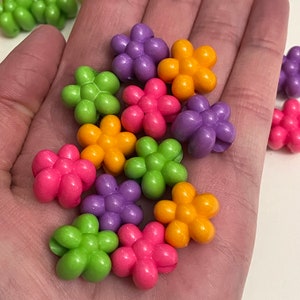 Qty 12-piece Acrylic Assorted Mix Chunky Daisy Beads Size 16mm, Large ...