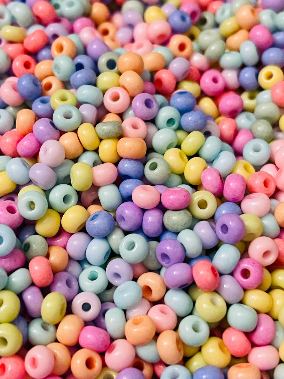 6/0 Opaque Pastel Czech Seed Beads Assorted Mix Loose Seed Beads ...