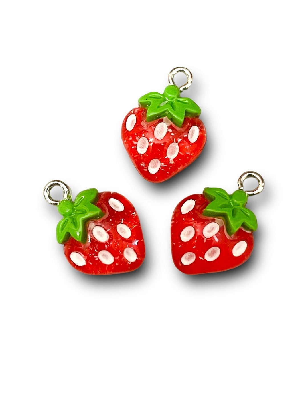Glitter Acrylic Strawberry Charms: Fantasy Jewelry Beads (qty 5) - Etsy