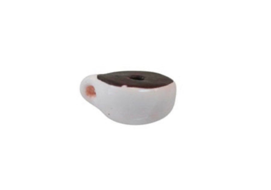 Coffee Cup Beads, Peruvian Ceramic Beads, Hand Painted White Coffee Cup ...