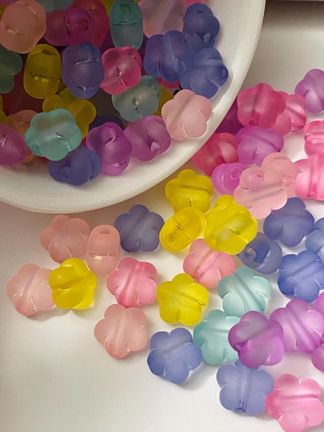 Frosted Pastel Acrylic Star Beads: 13mm Kawaii Charms (20 Pc) - Etsy