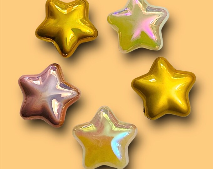 Qty 10 Piece Assorted Pastel Large Acrylic Star Beads 20mm Size - Etsy