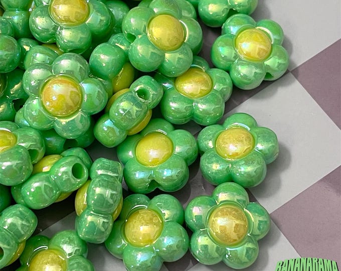 Qty-20 Piece Acrylic Pastel Daisy Beads Size 16mm AB Shimmer - Etsy