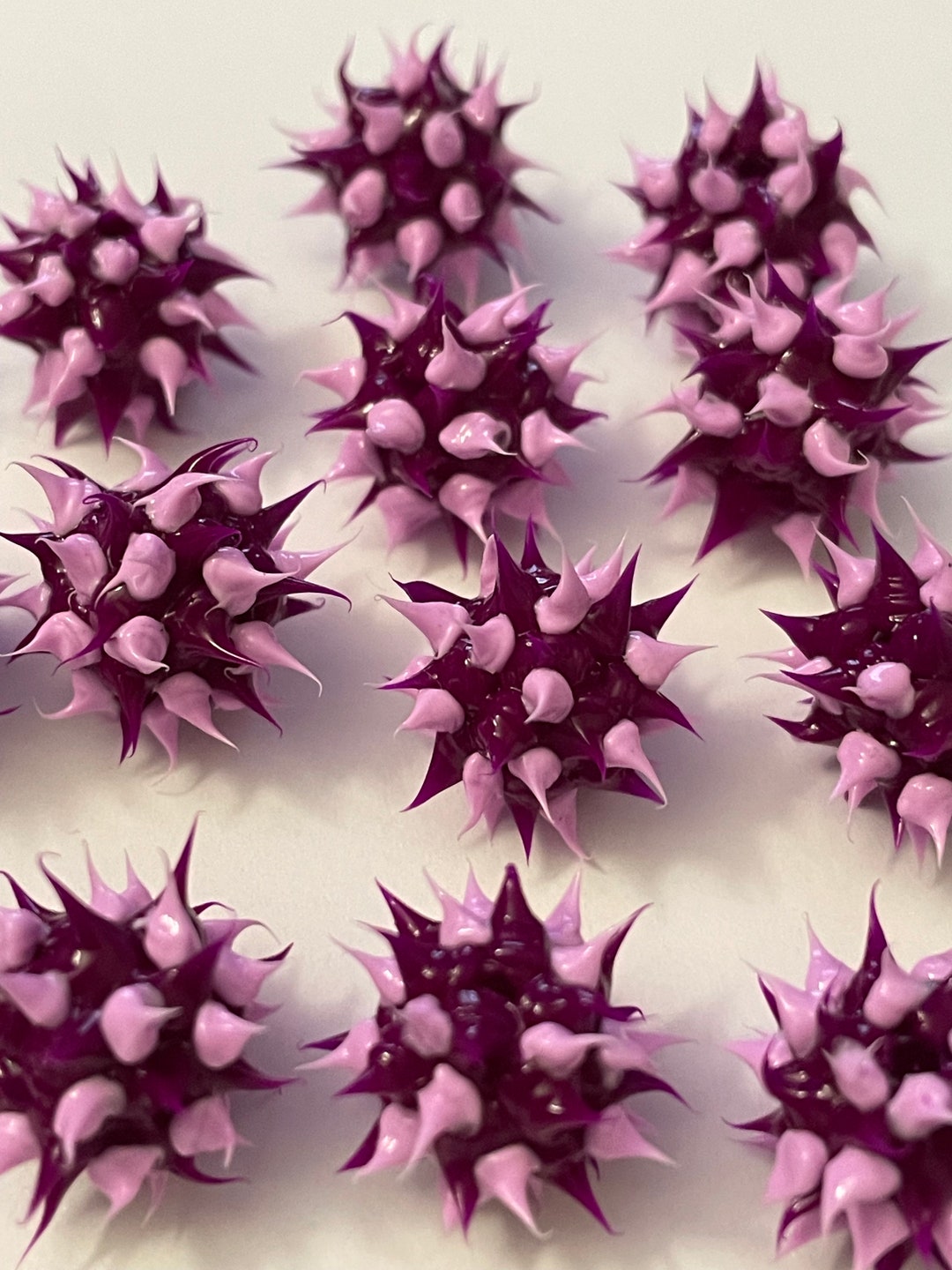 Qty 5 Piece Light Pink/purple 10mm Rubber Spike Beads,silicone Spike ...