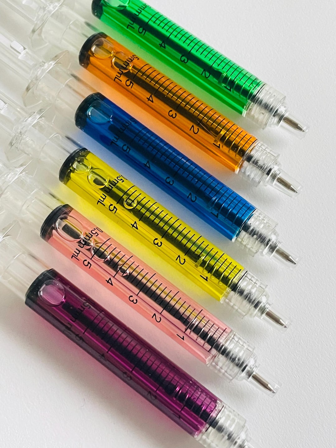 Qty 6 Piece Set of Novelty Syringe Pens, Health Care Worker Gift of ...