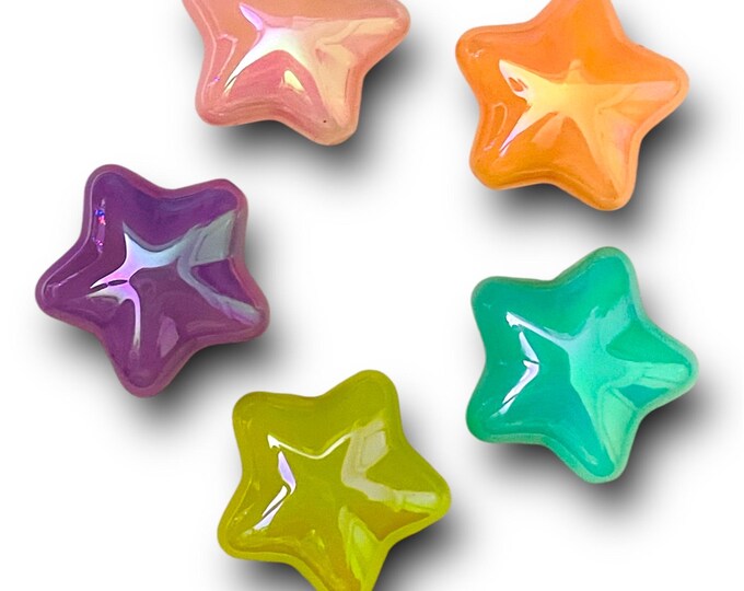 Qty 10 Piece Assorted Large Acrylic Star Beads 20mm Size - Etsy
