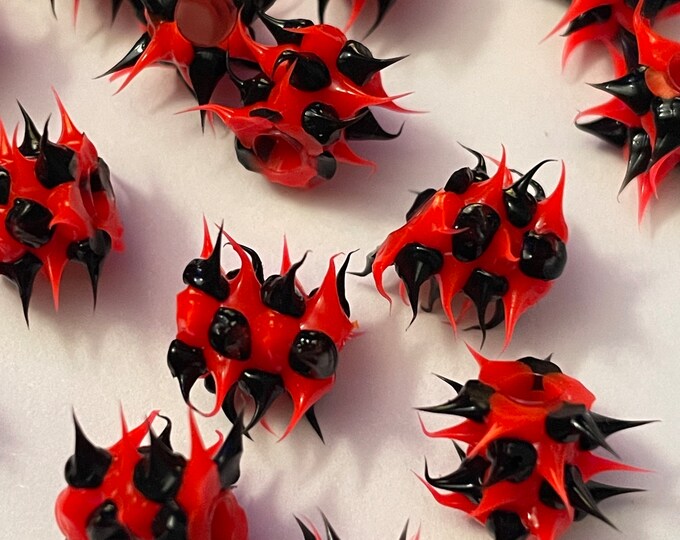 Qty 10 Piece Black and Red Mix Sizes Rubber Spikes Tube Beads - Etsy