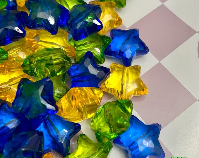 Qty 12 Piece Assorted Large Acrylic Star Beads 18mm Size - Etsy
