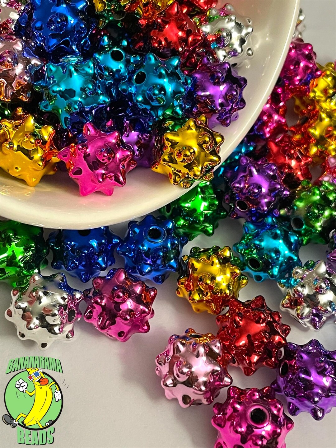 Spike Beads Assorted Mix Metallic Color Size 17mm X 15mm - Etsy