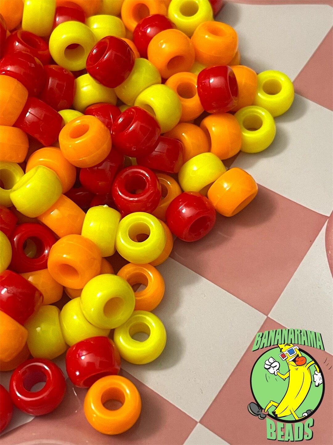Qty-100 Pieces of Opaque Acrylic Pony Bead Mix Beads 6mm X 9mm - Etsy