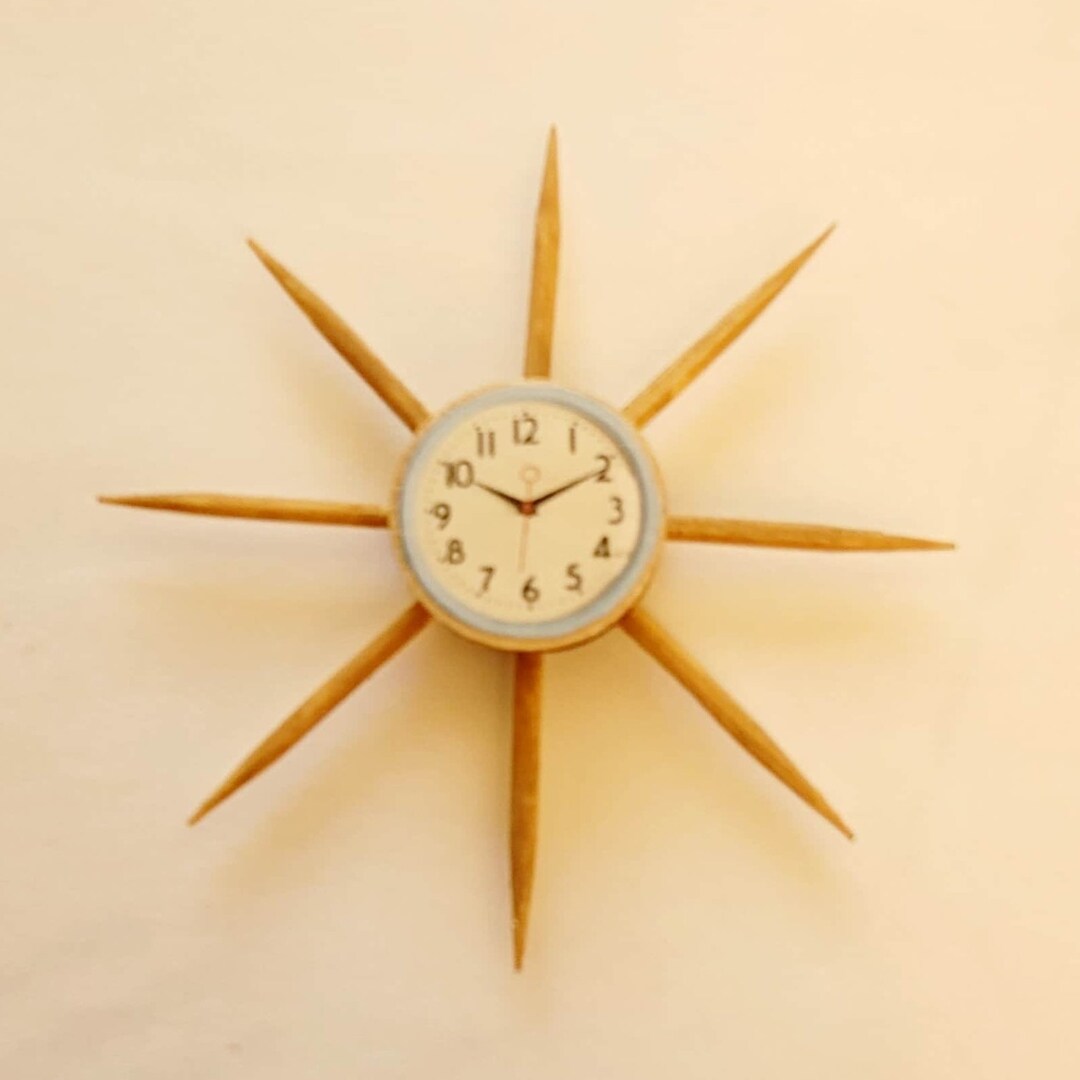 Miniature Simple MCM Clock 1:12 Scale Dollhouse Midcentury Clock - Etsy